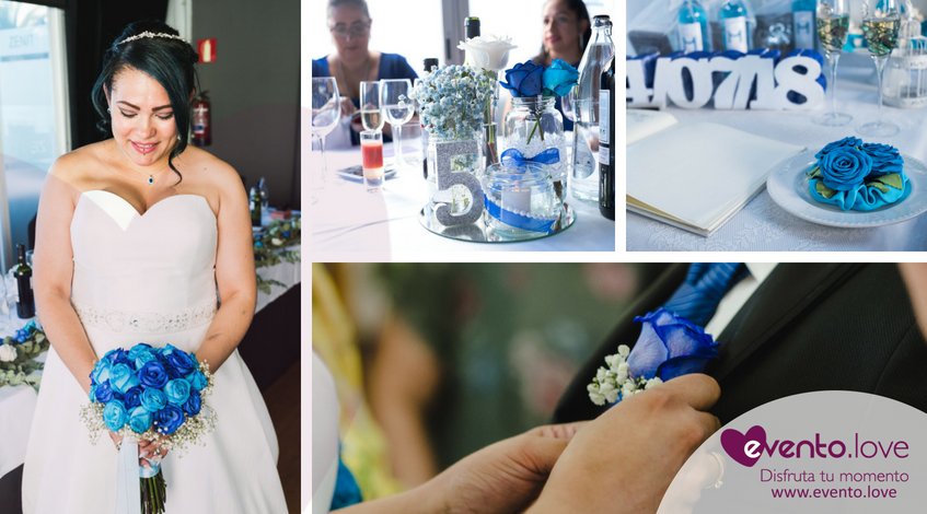 Boda con rosas azules en Madrid de Exkllely y Franco